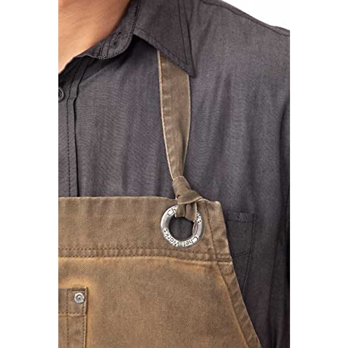 Chef Works Unisex Dorset Bib Apron, Golden Brown, One Size