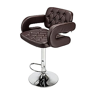 WSZJJ 2pcs Adjustable High Type with Disk armrest Square Backrest Button Design Bar Stools Spa Tattoo Facial Massage Salon Furniture