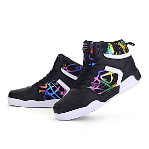 MG ZERVIX Unisex Fashion Sneakers High Top Skate Shoes Stylish Casual Hip Hop Shoes (Black, Adult, Men, Numeric_10, Numeric, us_Footwear_Size_System, Medium)