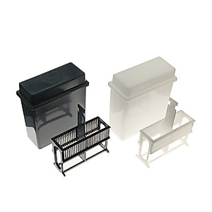 MUHWA 24 Places Microscope Slides Staining Rack and Jar, 2 Sets, Gray/White