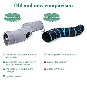 EGETOTA Cat Tunnel for Indoor Cats, with Play Ball S-Shape Collapsible Cat Play Tube Toys, Puppy, Kitty, Kitten, Rabbit