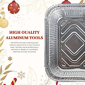 MorTime Christmas Aluminum Pans with Lids, 56 Pcs Disposable Foil Pans with Christmas Themed Cardboard Covers, Foil Food Containers Foil Baking Pan for Leftovers Holiday Treats