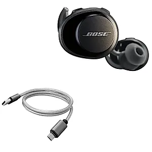 BoxWave Cable Compatible with Bose SoundSport Free - Micro USB DuraCable, Braided Micro USB Charging Cable - Space Grey