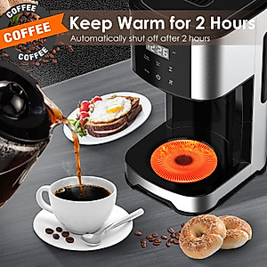 HOMOKUS 12 Cup WIFI Coffee Maker, Programmable Coffee Maker, Drip Coffee Machine Stainless Steel with Brew Strength Control, LCD Screen, Anti-Drip System