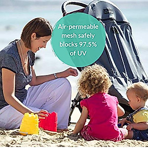 Stroller Sun Cover (6m+) | UV Sun and Sleep Shade for Baby Strollers & Joggers | Universal Fit for 3 & 4 Wheelers | Blocks 97.5% of The Sun's Rays | SnoozeShade Plus Deluxe…