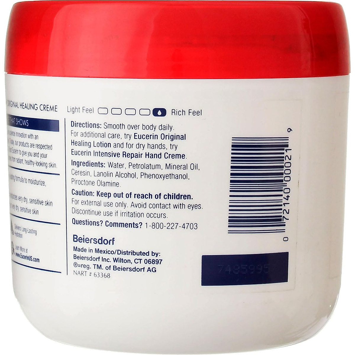 Eucerin Original Healing Rich Creme 16 oz (Pack of 3)