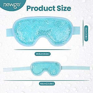 NEWGO Cooling Eye Mask Cold Eye Mask for Puffy Eyes, Eye Ice Pack Ice Eye Mask for Tired Eyes, Eyes Surgery, Migraines, Stress Relief, Itchy Eyes, Skin Care, Eye Spa - Blue