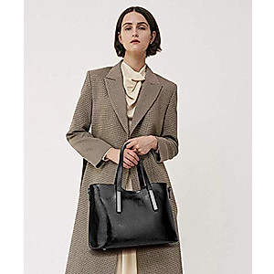 Women Handbag Satchel Purses and Handbags for Women Shoulder Tote Bags Wallets (Black)