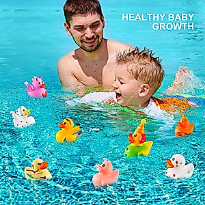 35Pack Rubber Ducks in Bulk Bath Toys for Kids-Assortment Duckies for Jeeps-Floater Ducks Baby Bath Time Showers Accessories, Birthday Gifts Party Favors
