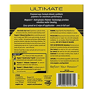 Meguiar's Ultimate Paste Wax, Durable Protection That Shines, Towel and Pad Included - 8 Oz Container