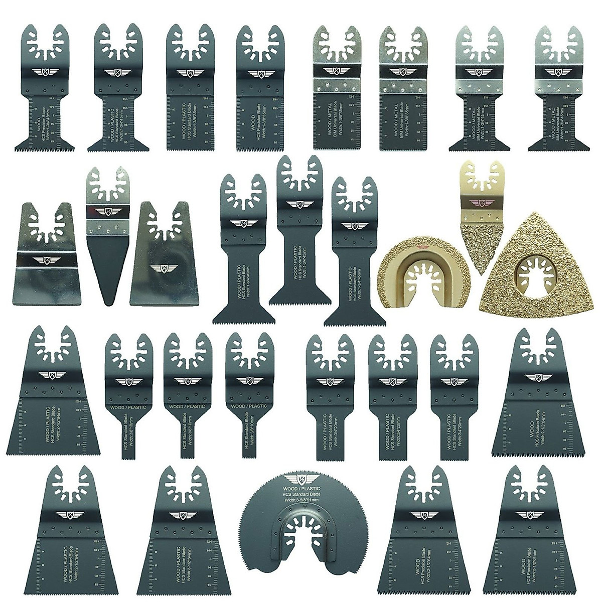 30 x TopsTools SW_FAK30 Fast Fit OMT Mix Blades Boxset for Dewalt Bosch Fein (Non-StarLock) Makita Milwaukee Craftsman Chicago Ryobi Rockwell (HyperLock) Porter Cable Multi Tool Accessories