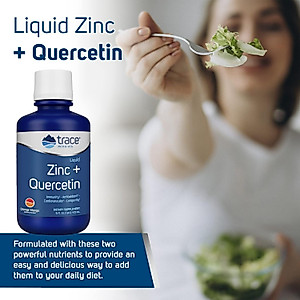 Trace Minerals Liquid Zinc Plus Quercetin - Digestive & Immune Health Supplement - Mineral Supplement with Zinc & Quercetin - Antioxidant & Heart Health Support - Orange Mango, 16 fl oz (32 Servings)