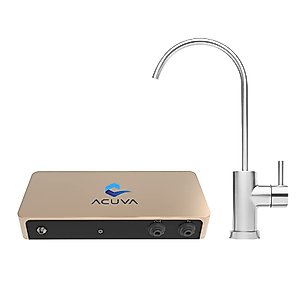 Acuva- ArrowMax 2.0 UV-LED Water Purifier, Under Sink Water Filter System with Smart Faucet, Universal Power Supply, Brushed Nickel Faucet