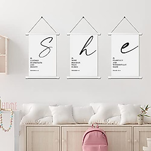 3 Pieces Woman Art Bible Verses Inspirational Quotes Saying Christian Wall Art Christian Framed Art with Verse Proverbs 3:15 Motivational Quotes for Nursery Home Office Decor, 7.9 x 11.8 Inches