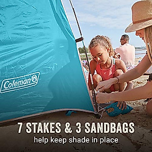 Coleman Skyshade Compact Beach Shade, Pop Up Beach Tent, Portable Shade Tent, Small