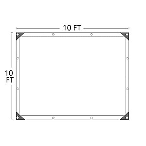 HHTHH Black Sun Mesh 80% Sunblock Shade Cloth 10ft x 10ft Taped Edge with Grommets UV Resistant Shade Sunblock Net Black Shade Cloth for Greenhouse, Parking, Garden Yard or Kennel
