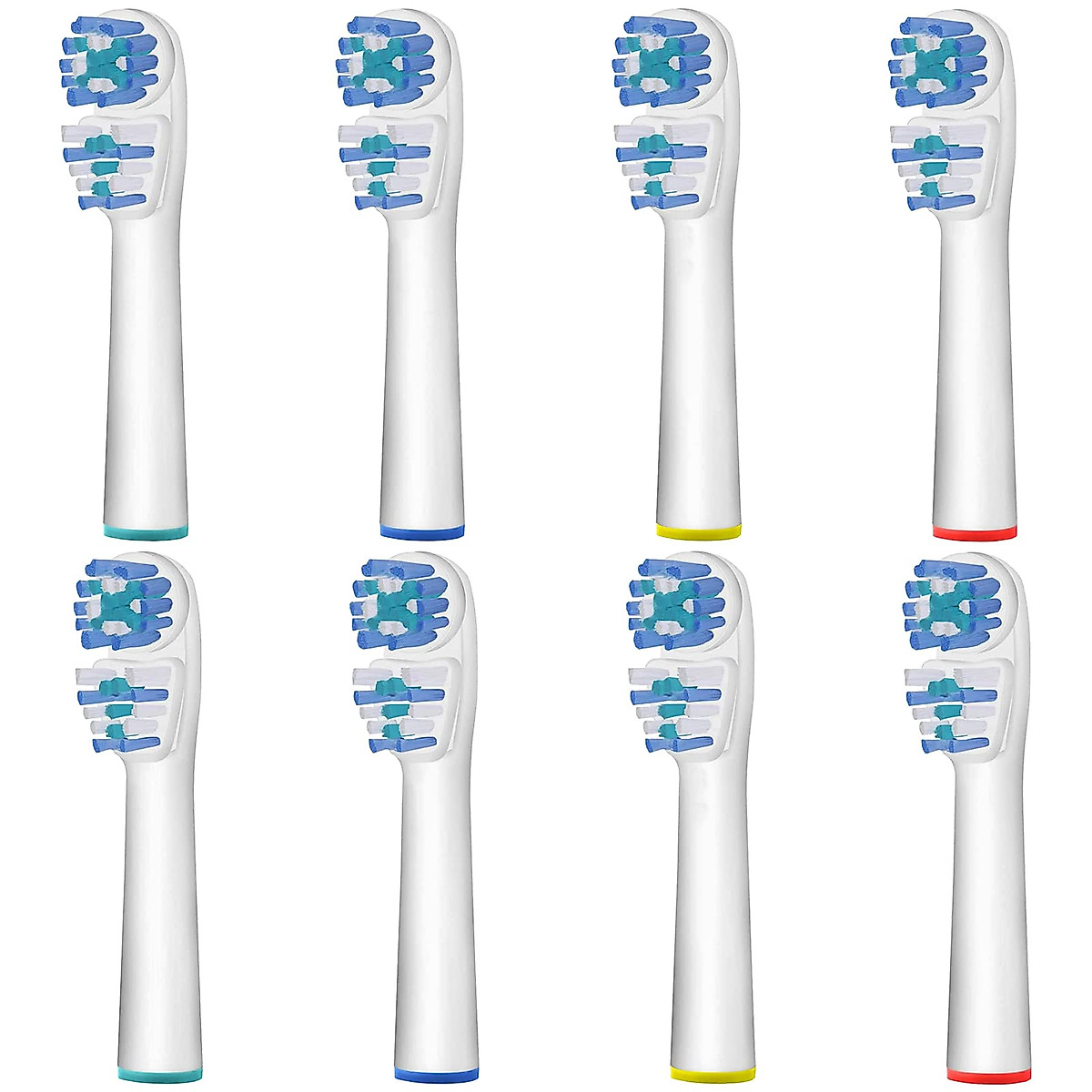 Dual Clean Replacement Brush Heads Compatible with Oral B Electric Toothbrushes, Fits 100 500 1000 2000 3000 5000 6000 7000 and More Models, 8 Pack