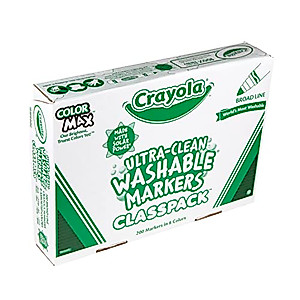 Crayola Broad Line Washable Markers - 200ct (8 Assorted Colors), Kids Bulk Classroom Markers, Back to School Supplies for Teachers, Ages 3+