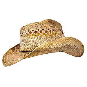 Bullhide Montecarlo Anytime Vented Raffia Western Hat with Turquoise Bead Concho Small/Medium