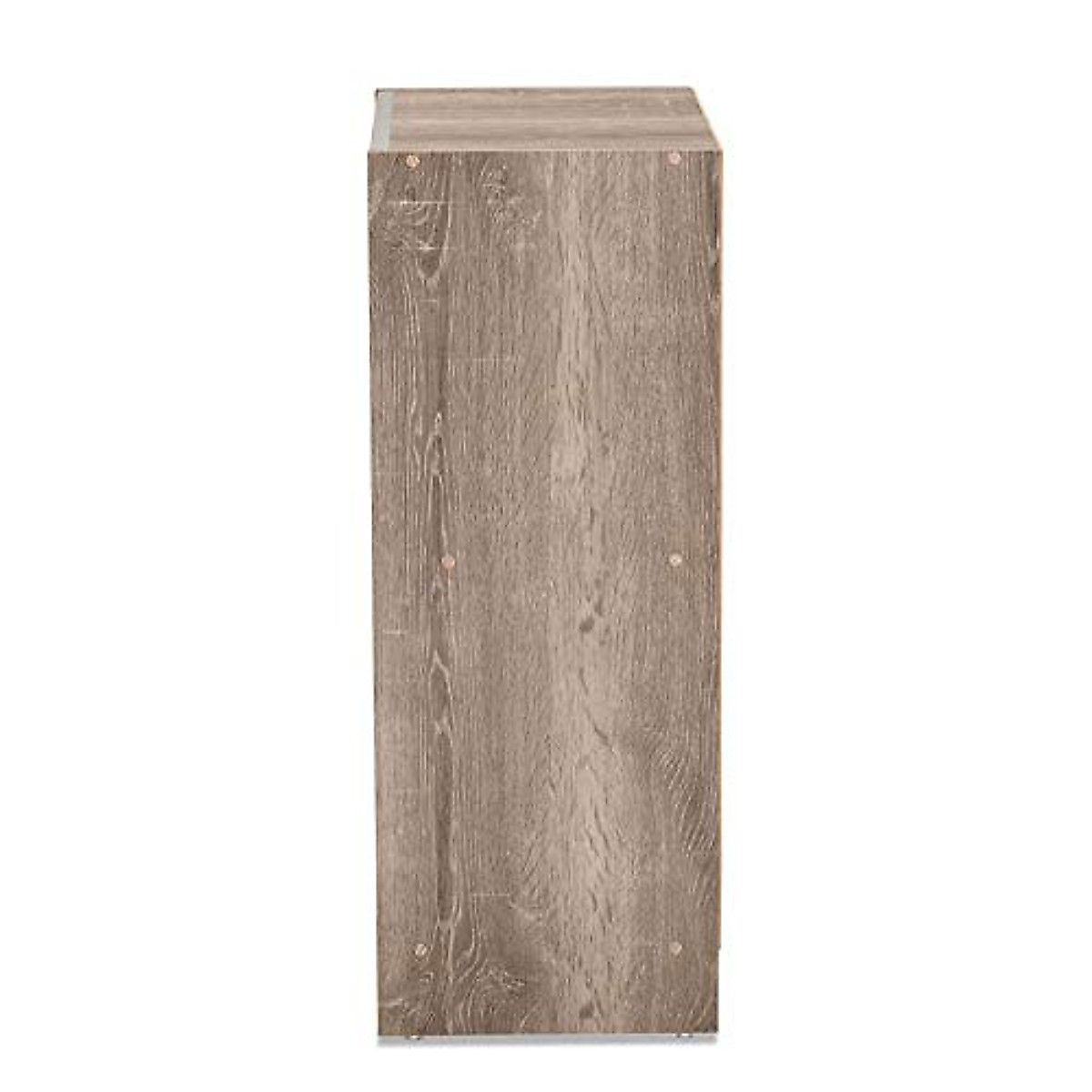 BOWERY HILL Contemporary 2 Door Shoe Cabinet, 12 Pairs Shoe Rack Storage Oranizer in Weathered Oak