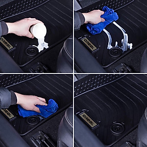 orealtrend Black Floor Mats Liners Replacement for Explorer 7 Seats 2015-2019 Heavy Duty All Weather Guard Front and Rear Car Carpet-Custom Fit-Tough/Durable/Odorless