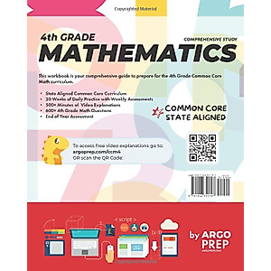 4th Grade Common Core Math: Daily Practice Workbook - Part I: Multiple Choice | 1000+ Practice Questions and Video Explanations | Argo Brothers (Next Generation Learning Standards Aligned (NGSS))