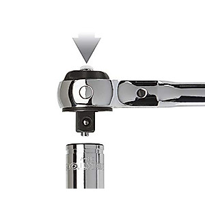 TEKTON 3/8 Inch Drive x 9 Inch Swivel Head Quick-Release Ratchet | 1491