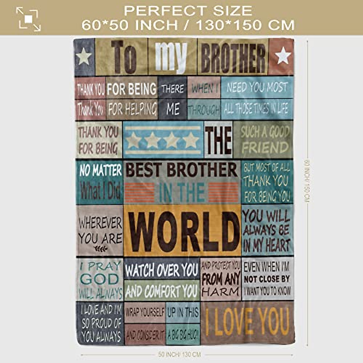 Shanfeirui Brother Gifts, Big Brother Gift, Brother Gifts from Sister, Gifts for Brother, Funny Gifts for Little Brother from Big Sister, Gifts for Brother Adult Birthday Gift Blanket 60" x 50”