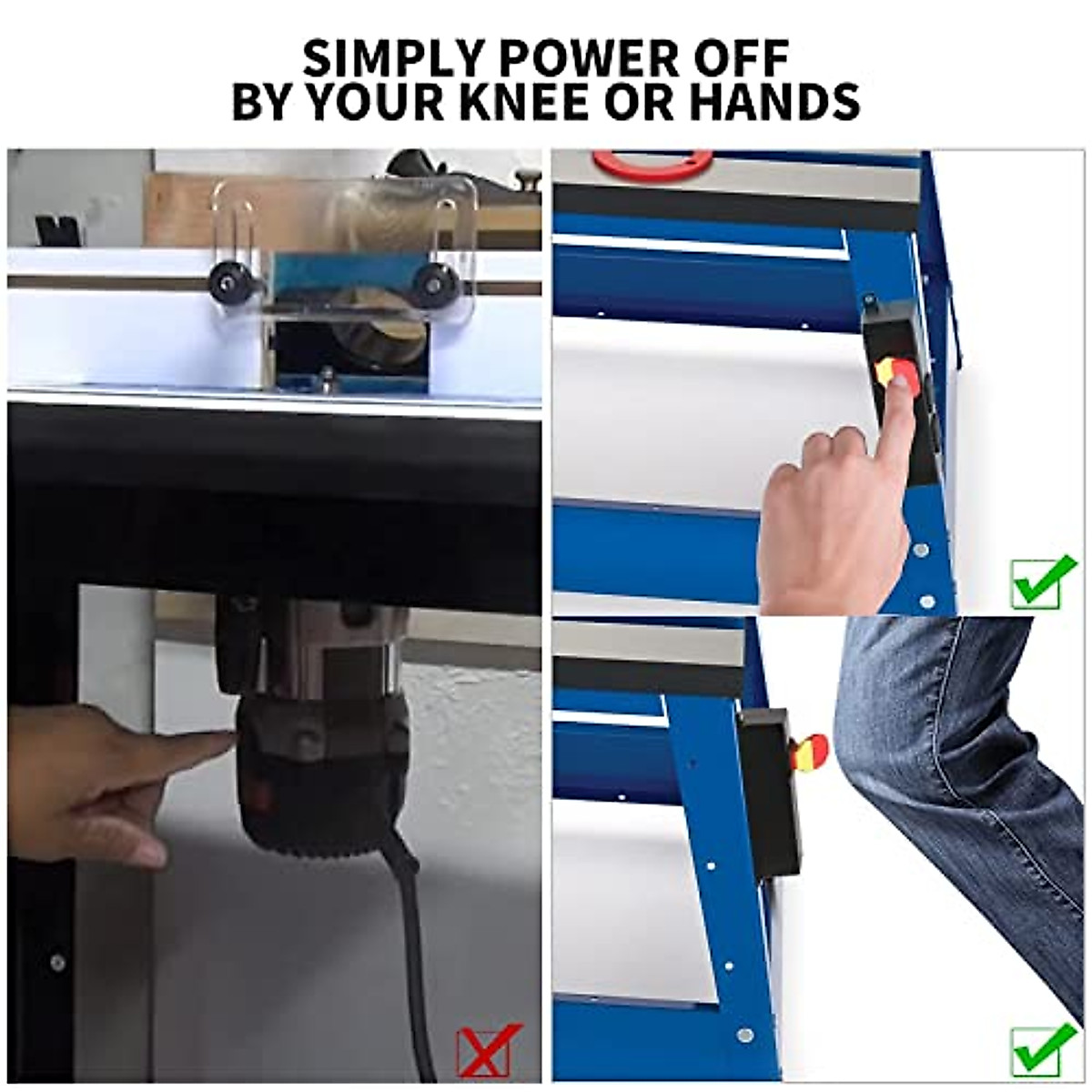 Ortis 125V Multi-Purpose Router Table Switch with 2 Outlets, Perfect for Any Router Table, Easy Installation