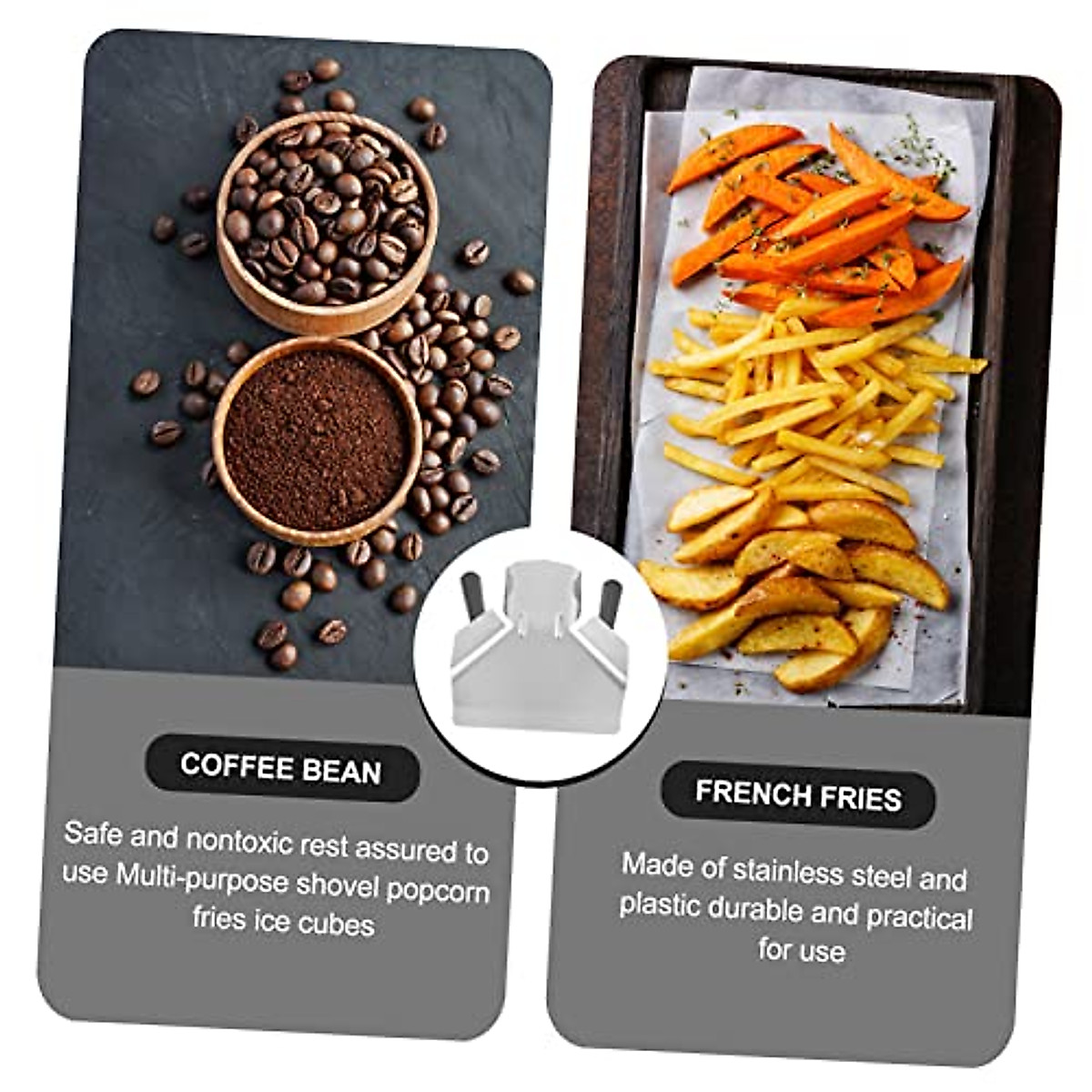 French Fry Portion Scoop 1pc French Fry Bagger French Fry Scoop Steel Scoop Shovel Popcorn Pooper Scooper Metal Metals Kitchen Scoop Metal Food Scoops Ice Scoop Spoon Rest