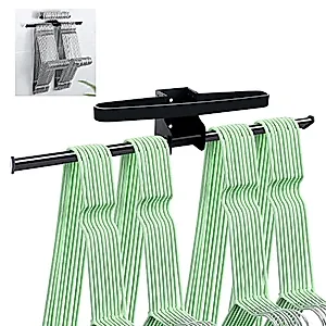 Wall Clothes Hanger Organizer Stacker Clothes Hangers Storage Organizer Stacker Rack Holder, Laundry Room Closet Organization Wall Mounted/Drilling Clips Organizer Anti-Slip Aluminum Black