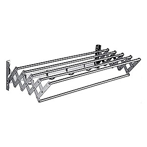 XMCX Wall Mounted Space Saver Clothes Drying Rack Retractable Fold Away Clothes Dry Racks Laundry Airer Drying Rack Balcony Bathroom PoolArea Easy Storage