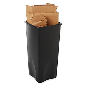 Rubbermaid Commercial Products Untouchable Square Trash/Garbage Can, 23-Gallon, Black, Wastebasket for Outdoor/Restaurant/School/Kitchen