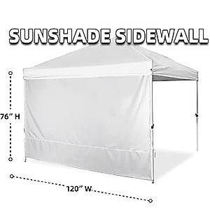 MordenApe Sunshade Sidewall for 10x10 Pop Up Canopy - Straight Leg, Instant Canopy SunWall, 1 Pack Sidewall Only (White)