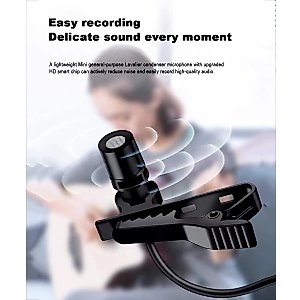 PewAs for USB Professional Lavalier Microphone for PC, Computer, Mac, Laptop, YouTube, Skype, Recording, Podcasting, Gaming Lavalier Microphone 【9.8ft】