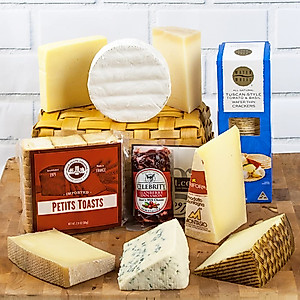 igourmet Exquisite Cheese Tasting Gift Box - This Collection Brings Together 8 Incredible Cheeses, Accompanied By Delicious and Crispy Imported Gourmet Crackers