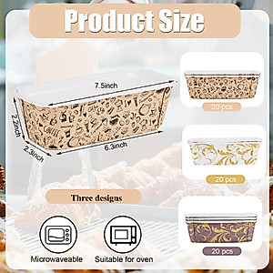 Tessco 60 Pcs Loaf Pan Liners Paper Loaf Pans Disposable Paper Baking Loft Pans Paper Baking Pans Rectangle Paper Baking Loft Mold for Bread Cake, Microwave Oven Freezer Safe(6 x 2.5 x 2 Inch)