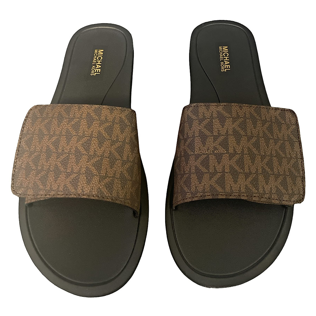 Michael kors logo wade slide 8 brown
