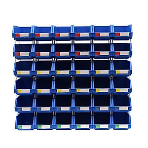 DJC Supply Blue Extra Small 3.5" X 5.2" X 2.1" Heavy Duty Thermoplastic Storage Bin, Stackable, Hangable, Side Connect (2 PACK)
