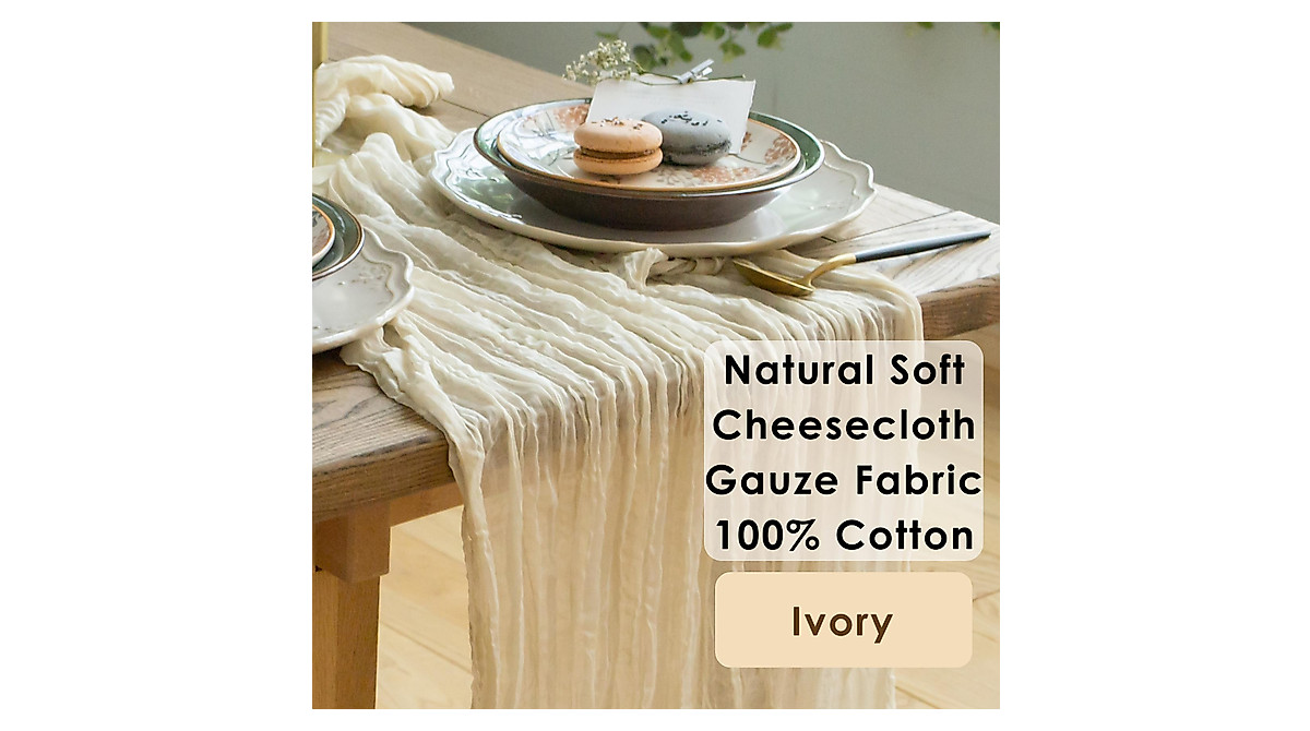 Elegant Ivory Gauze Table Runner for Weddings & Decor