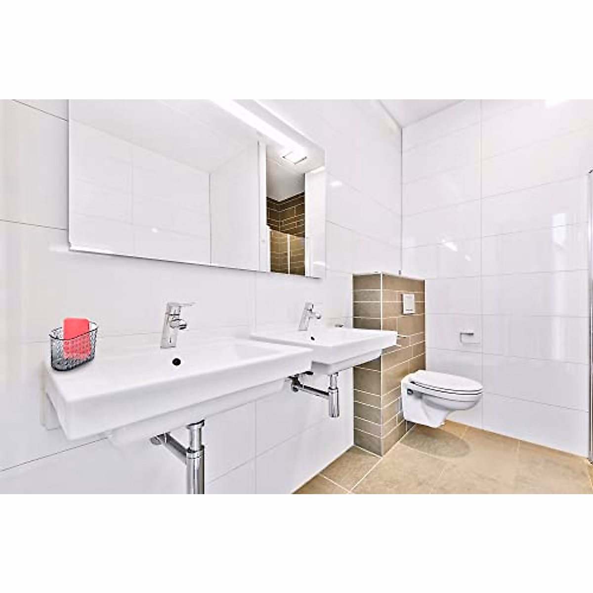 DecorRack Bath Caddy Basket with Suction Cups, Large Size, 7.5 Inch Long, Space Saving Shower Organizer Perfect to Hold Toiletries and Kitchen Accessories -BPA Free- Acrylic Plastic (1 Pack)