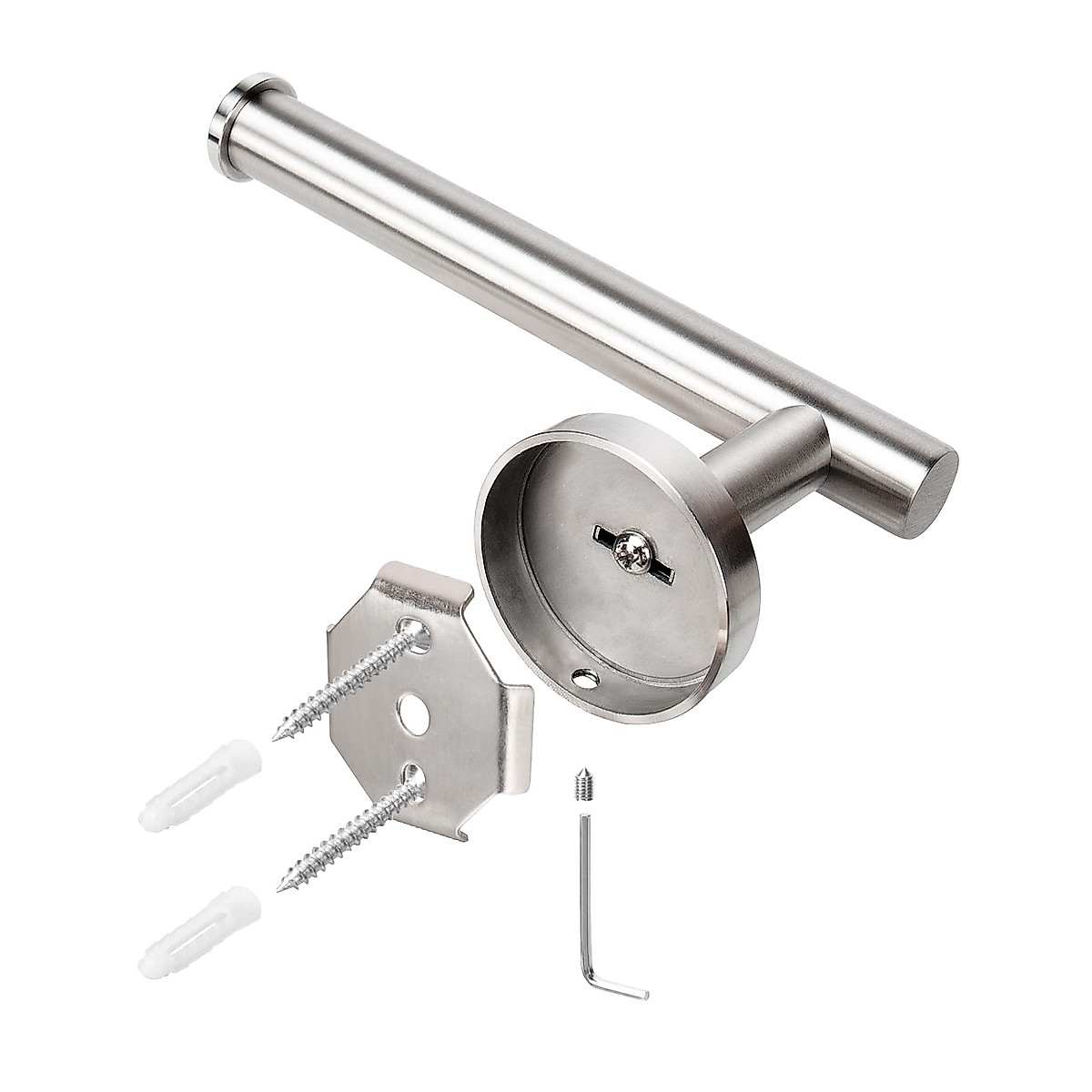 NearMoon Bathroom Toilet Paper Holder, Premium SUS304 Stainless Steel Rustproof Wall Mounted Toilet Roll Holder for Bathroom, Kitchen, Washroom (1 Pack, Brushed Nickel)