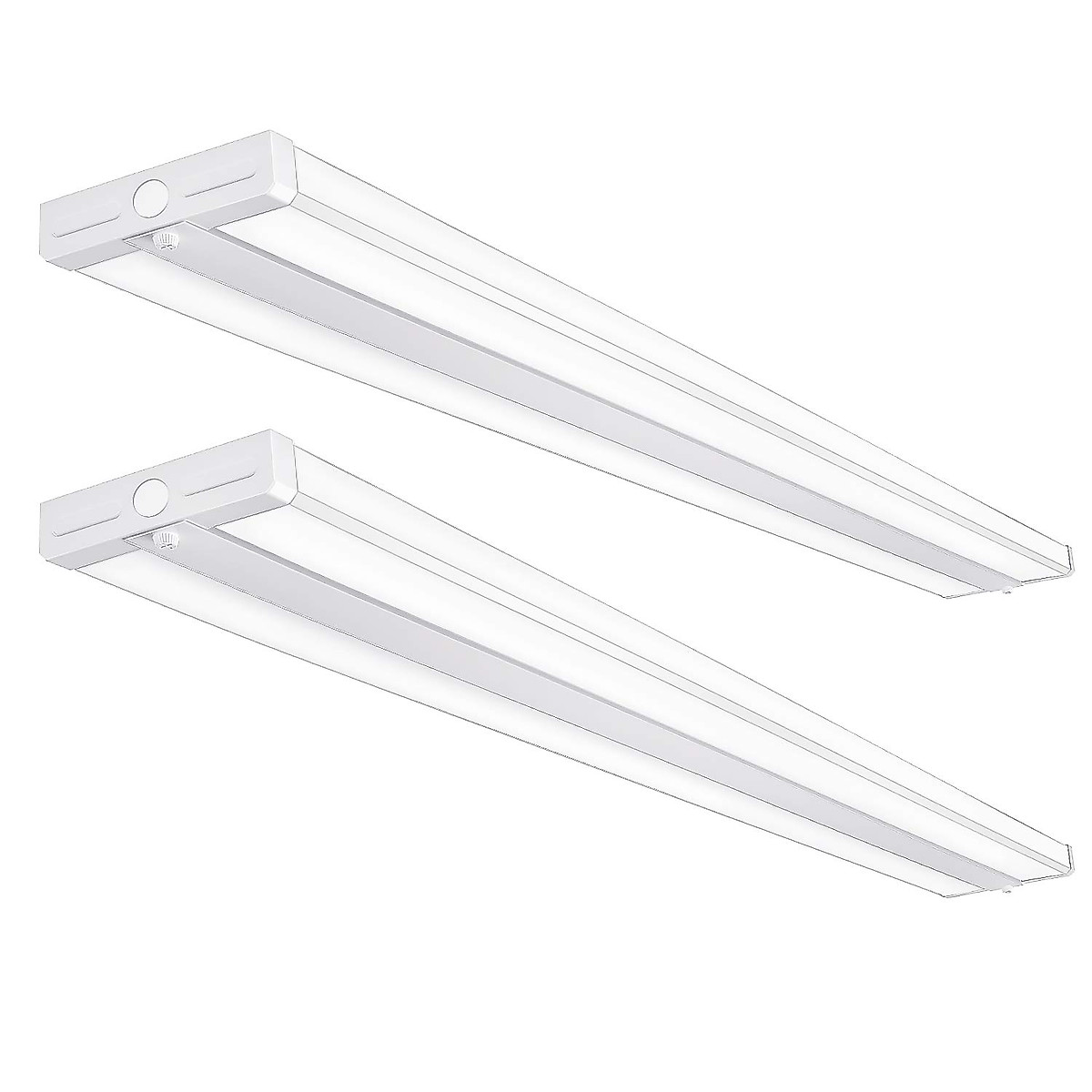 AntLux 4FT LED Wraparound Light Fixture 50W Ultra Slim Wrap Around Lights, 5500lm, 4000K, 4 Foot LED Shop Lights for Garage, Kitchen, Office, Gym, Surface or Suspended, Fluorescent Replacement, 2 Pack