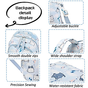 Cute Cat Casual Daypack Teens Elementary School Backpack Students Bookbag for Girls Boys