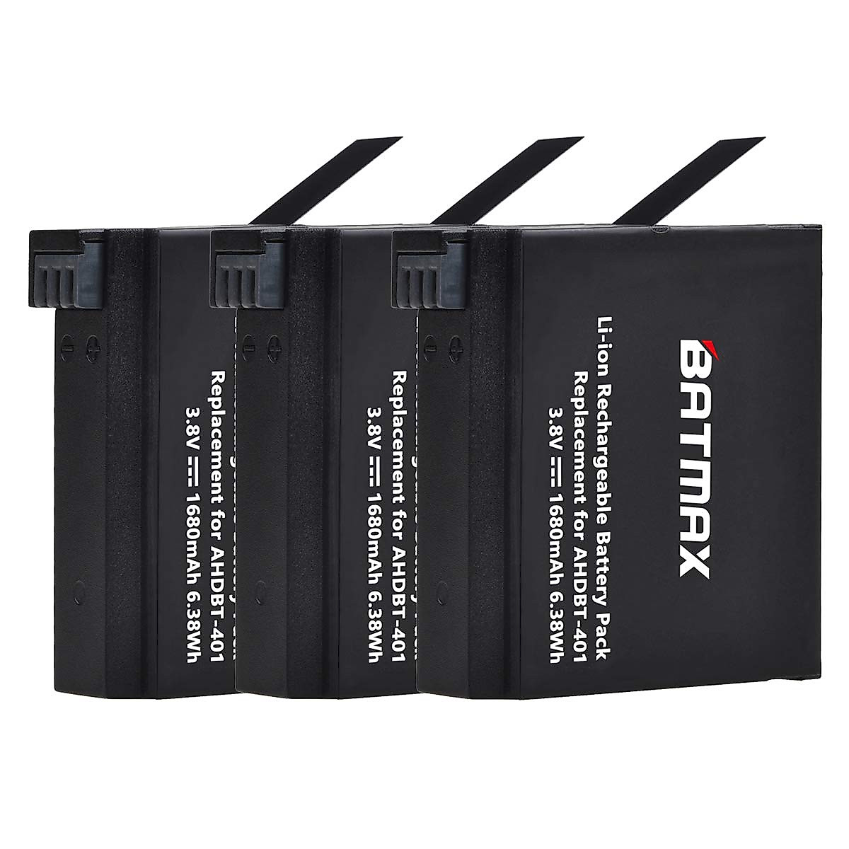 Batmax 3Packs AHDBT-401 1680mAh Battery + LED 3Slots USB Charger for Gopro Hero 4 Battery Go Pro Hero4 AHBBP-401 Action Camera Accessories