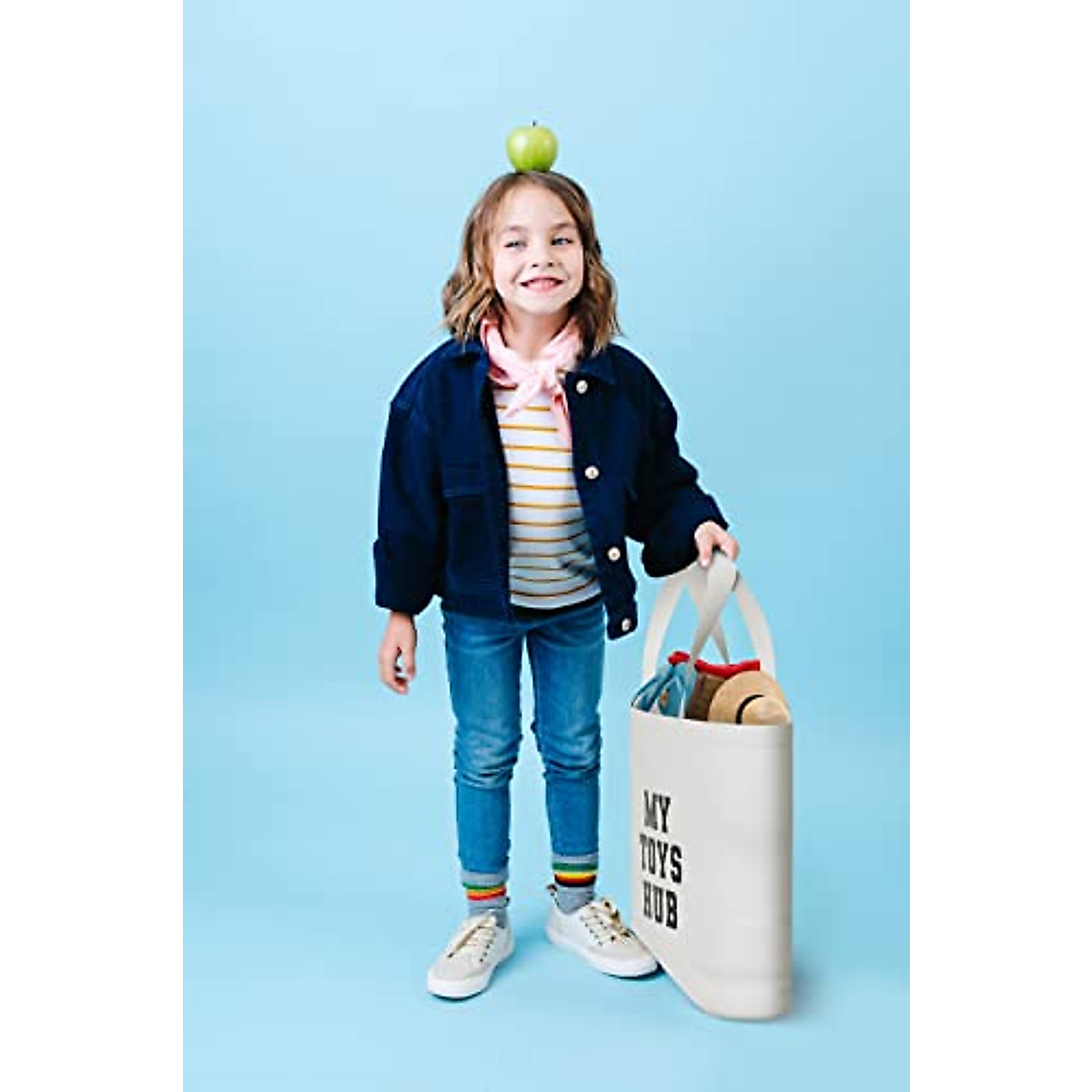 Bagz Club Canvas Tote Bag with 52 Iron on Letters for Customization White