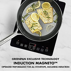 GreenPan GP5 Hard Anodized Healthy Ceramic Nonstick 14 Piece Cookware Pots and Pans Set,Heavy Gauge Scratch Resistant,Stay-Flat Surface, Induction, Mirror Finish Handle,Oven Safe,PFAS-Free, Blue