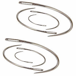 SaiDian 2 Sets 2'' / 2.5'' / 3 ''/ 3.5 '' Curved Leather Hand Sewing Needles C Type Needles for Carpet Leather Canvas Repairing Weaving Crafts