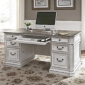 Liberty Furniture Magnolia Manor White Complete 5 Piece Desk