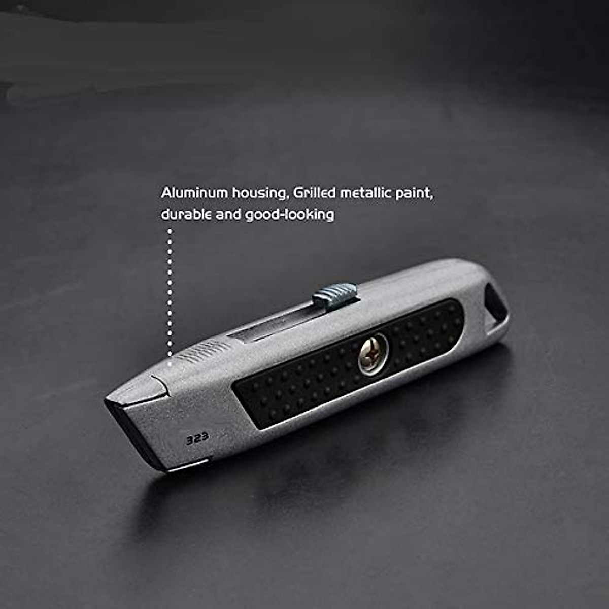 Edward Tools Utility Knife with Retractable Razor Blade - Heavy Duty with Sharp Easy Cut Blade - Safety Retractable Design and Rubber Grip - Cuts Cardboard, Carpet, Paper, Construction Materials